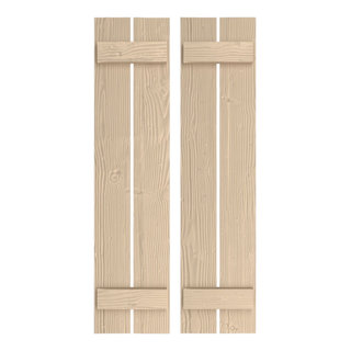 Rustic 2 Board Spaced B-N-B Faux Wood Shutters, 11.5x28" - Rustic ...