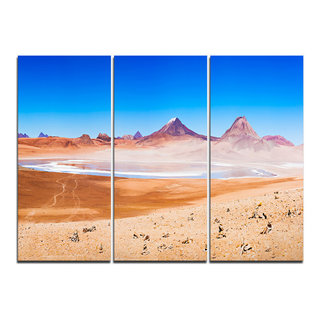 "Beauty Lake and Volcano on Altiplano" Metal Wall Art, 3 Panels, 36"x28 ...