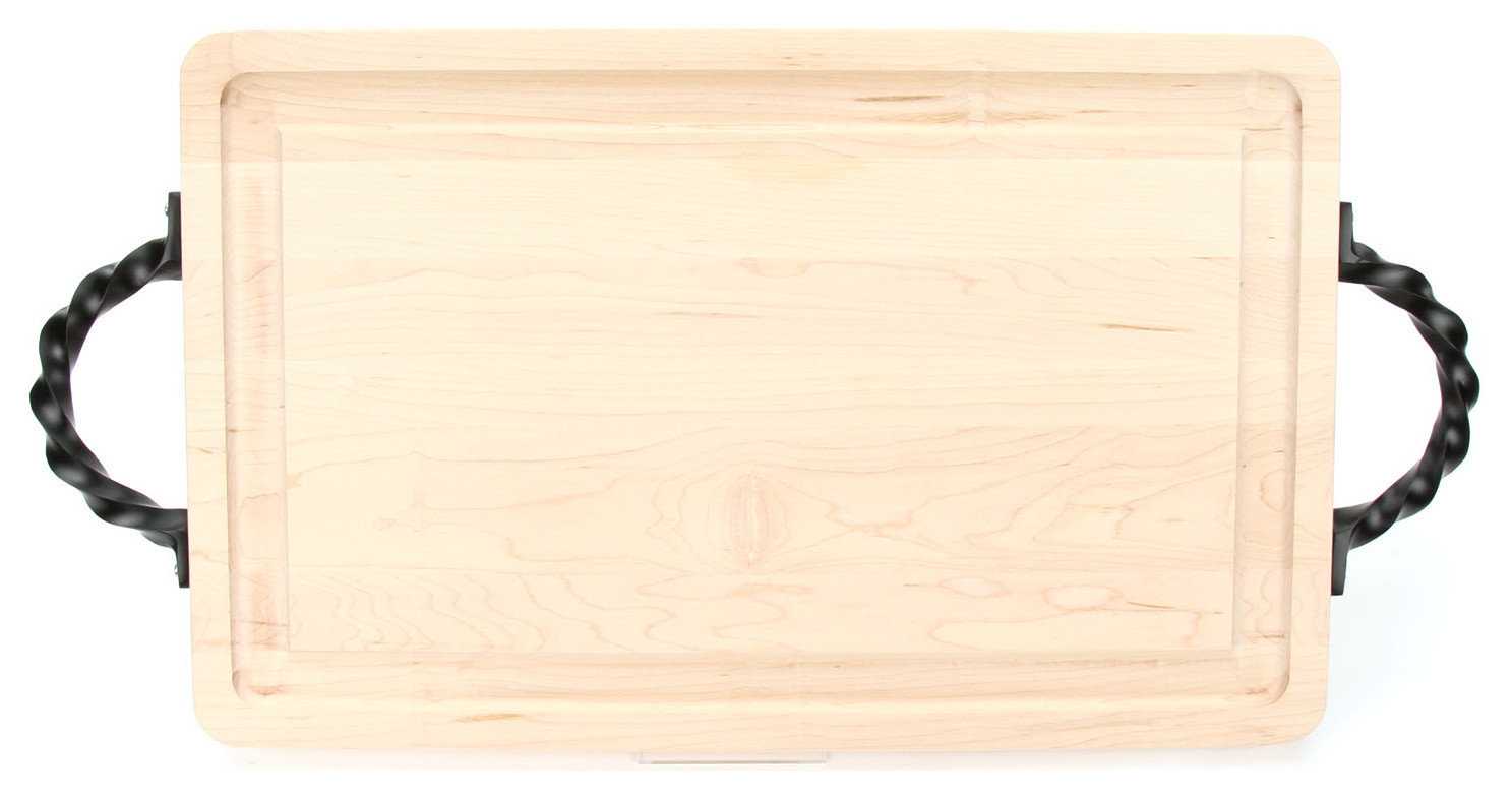 BigWood Boards Cutting Board, Twisted Square End Handles, 15"x24"x1.25 ...