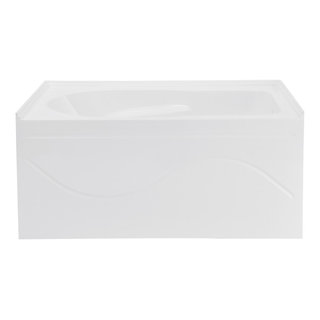 Ivy 54'' x 30 Bathtub With Apron Right Hand Drain, White - Contemporary ...