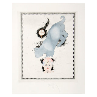 Donald Saff, Grey Cat, Etching - Fine Art Prints - by RoGallery | Houzz