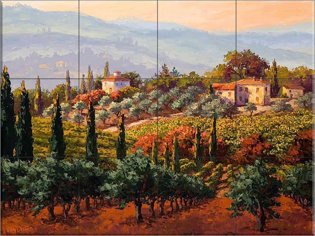 Ceramic Tile Mural, Fabulous Fields, ED, by Erin Dertner, 18" x 12" (6 ...