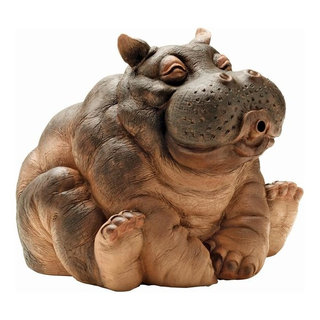Hanna the Hippo Spitter Piped Statue - Contemporary - Outdoor Fountains ...