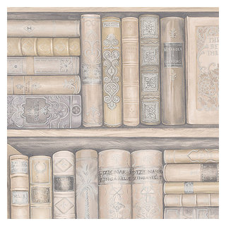Bookcase Pattern Wallpaper, Sample - Contemporary - Wallpaper - by ...