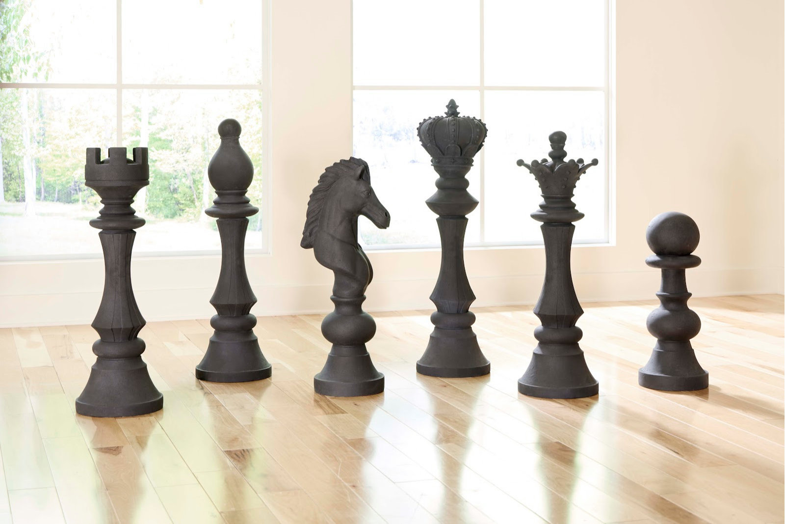 Queen Chess Sculpture, Cast Stone White, Small, 12x12x38"h - Modern ...