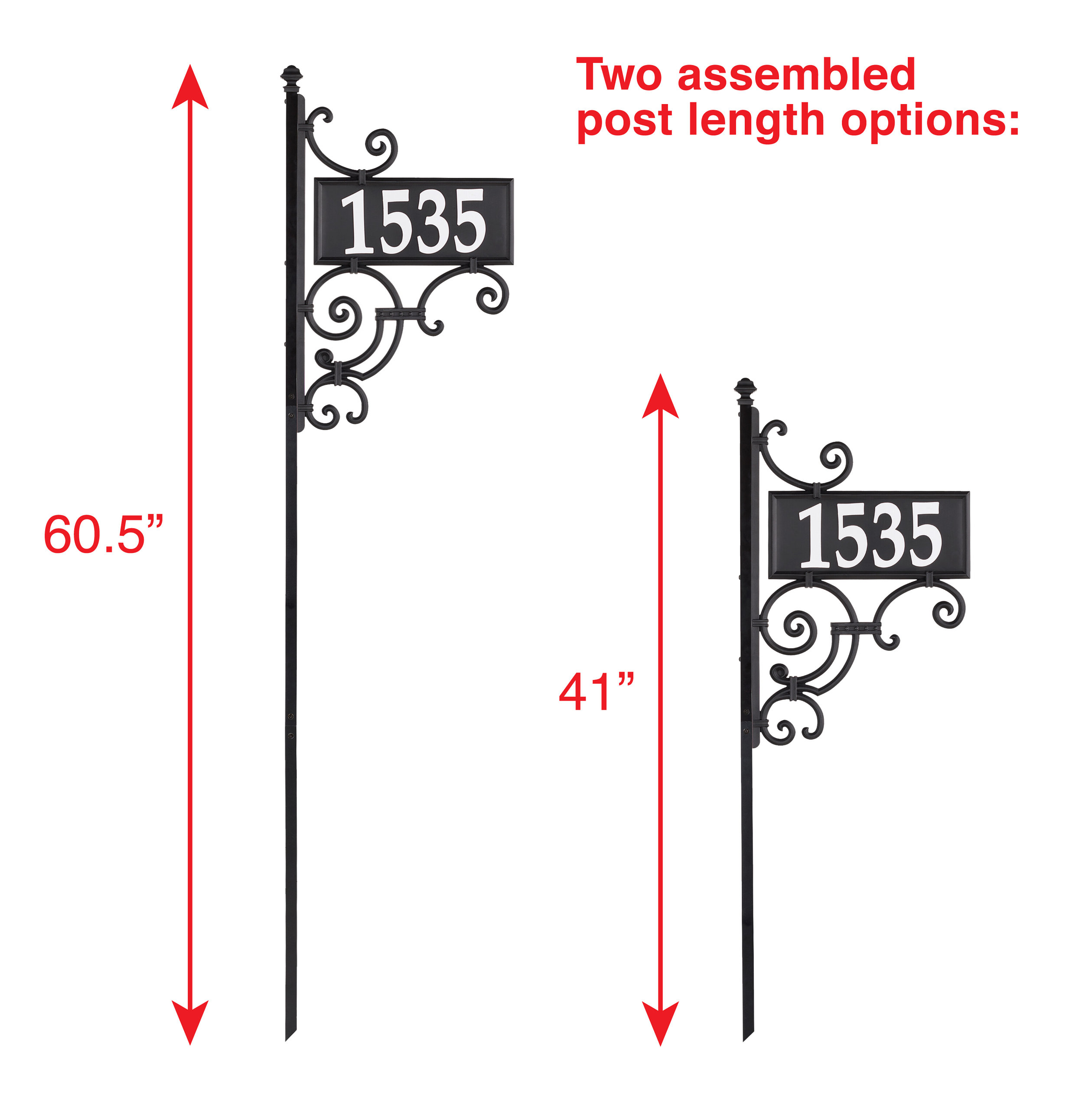 Nite Bright Ironwork Reflective Address Post Sign - Traditional ...