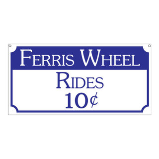 Ferris Wheels Rides, Aluminum Carnival Fair Amusement Park Sign, 6"x12 ...