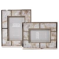 Tozai Genuine White Quartz Set of 2 Photo Frames - Transitional ...