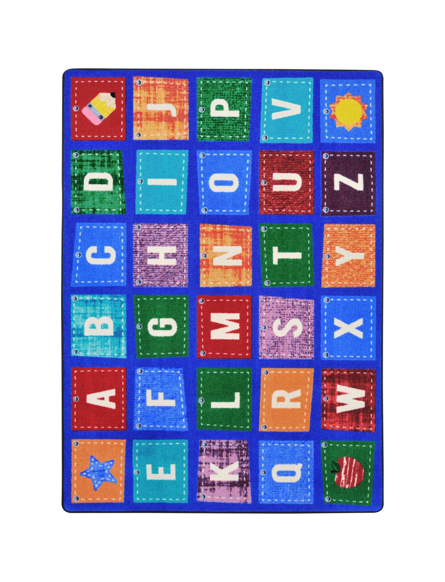 Kid Essentials, Early Childhood Alphabet Upcycle Rug, 5'4" x 7'8 ...