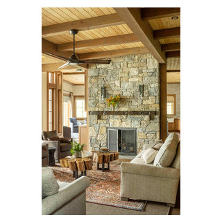 Waterfront Post and Beam - Rustic - Living Room - New York - by Doyle ...