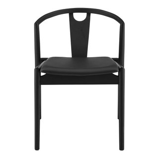 Blanche Side Chair With Black Leatherette Seat and Black Frame Set of 2 ...