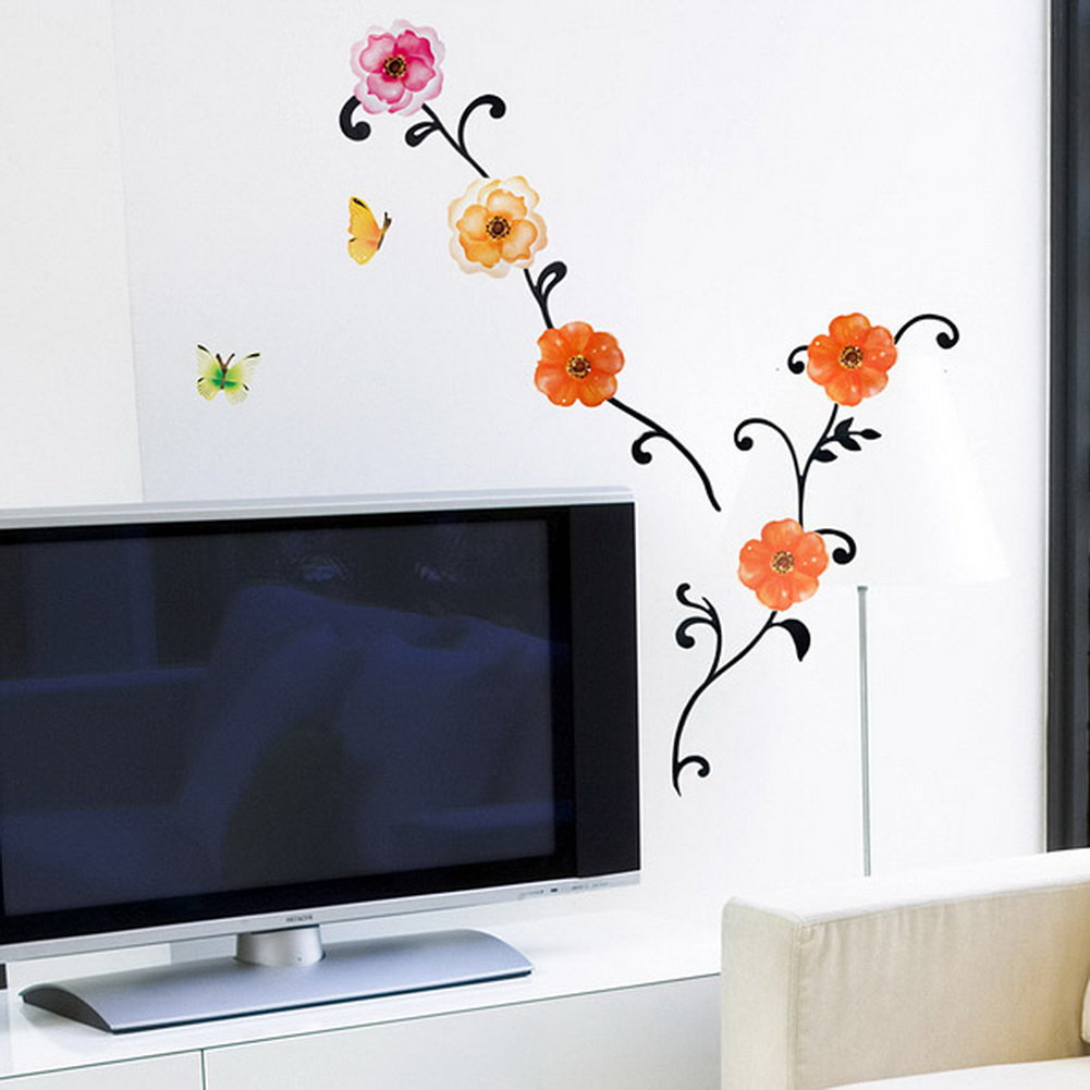Brighten Flowers - Large Wall Decals Stickers Appliques Home Decor ...