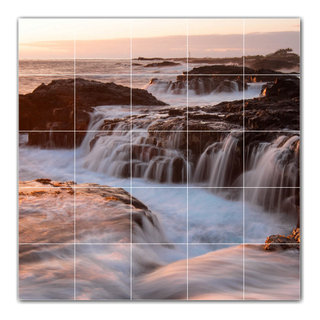 Beach Ceramic Tile Wall Mural HZ500057, 30" Wide x 30" High - Beach ...