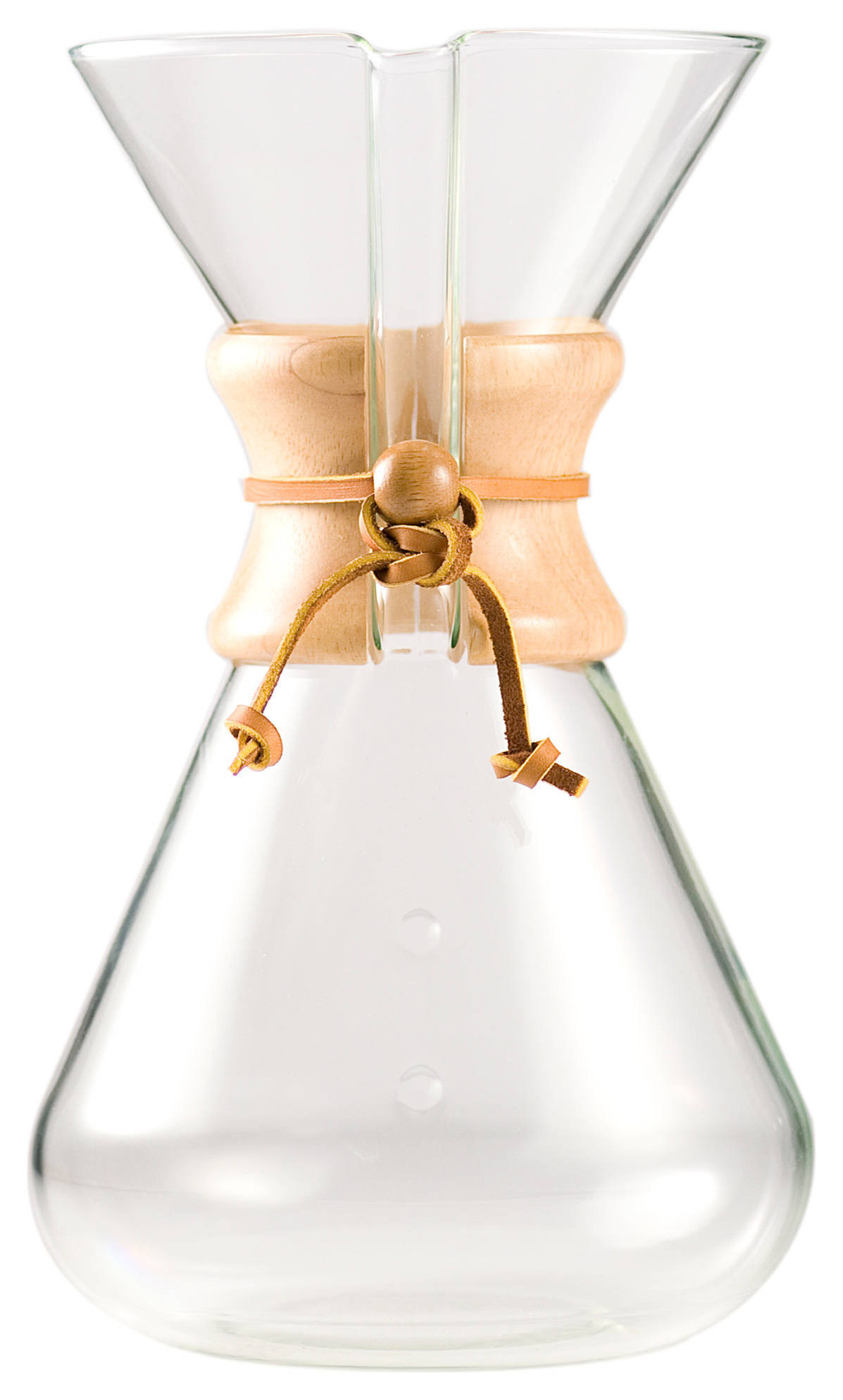 Handblown Glass Coffee Maker With Wood Collar And Tie, 15 Oz., 65 oz ...