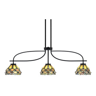 Cavella 3 Light Island Light, Matte Black Finish, 7" Grand Merlot Art ...