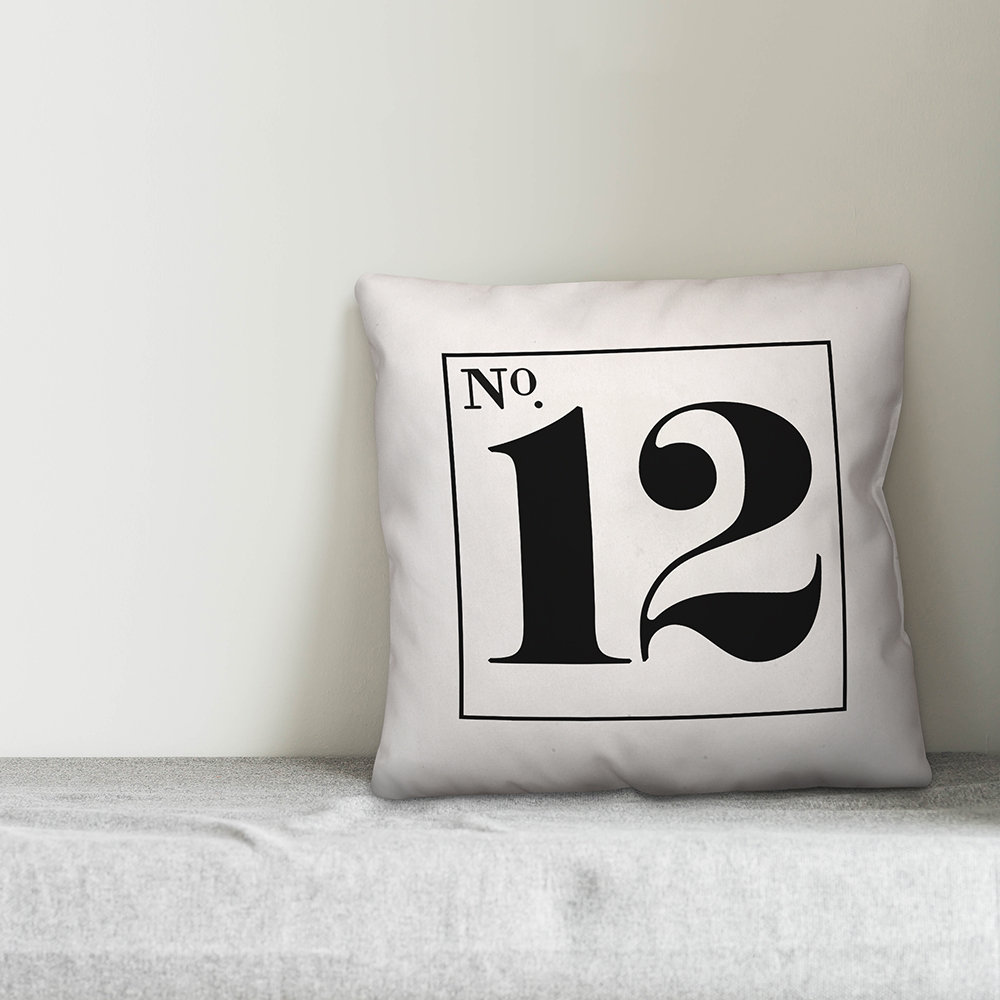 Vintage Number 12 Sign Throw Pillow - Contemporary - Decorative Pillows ...