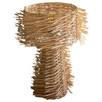 Rustic Contemporary Natural Cane Table Lamp 21 in Rough Jagged Edge ...