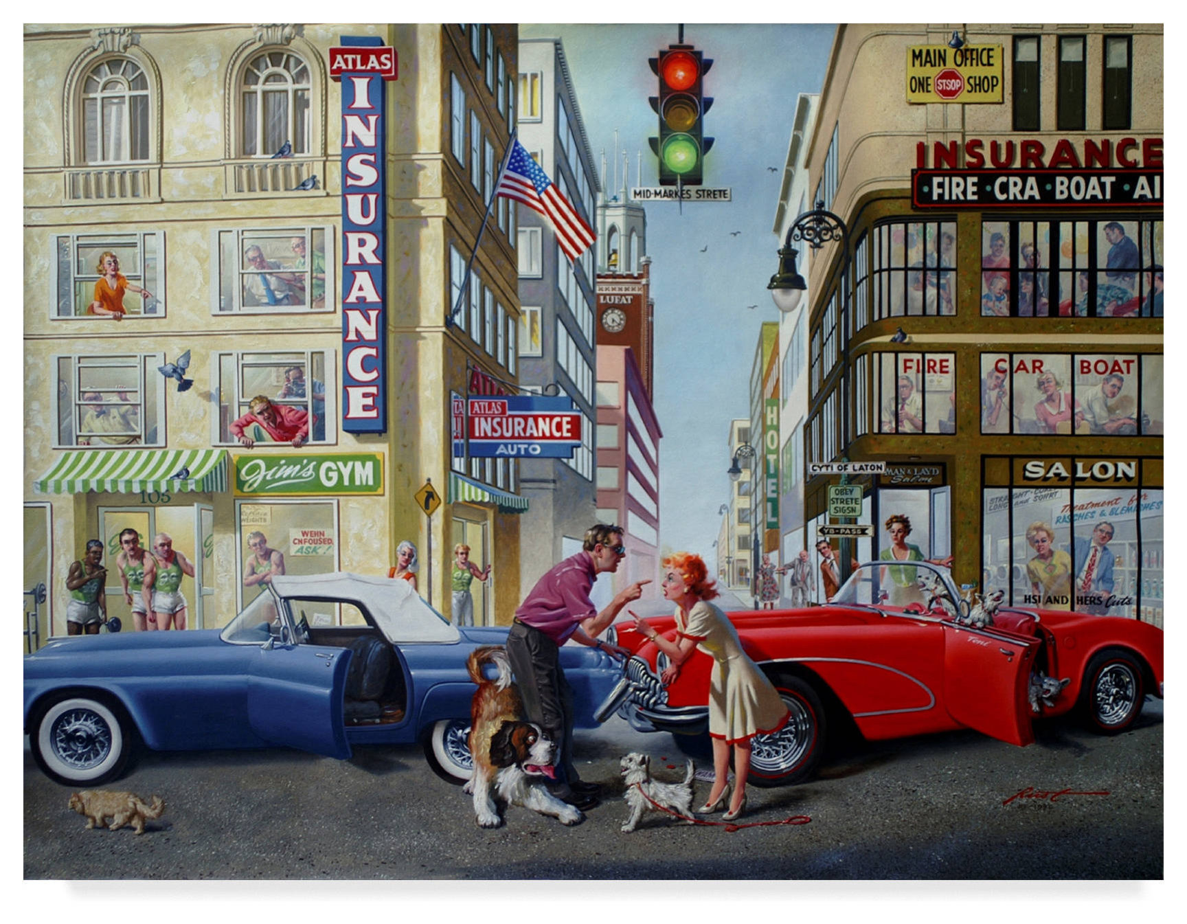 "Fender Bender " by D. Rusty Rust, Canvas Art, 32"x24" - Contemporary ...