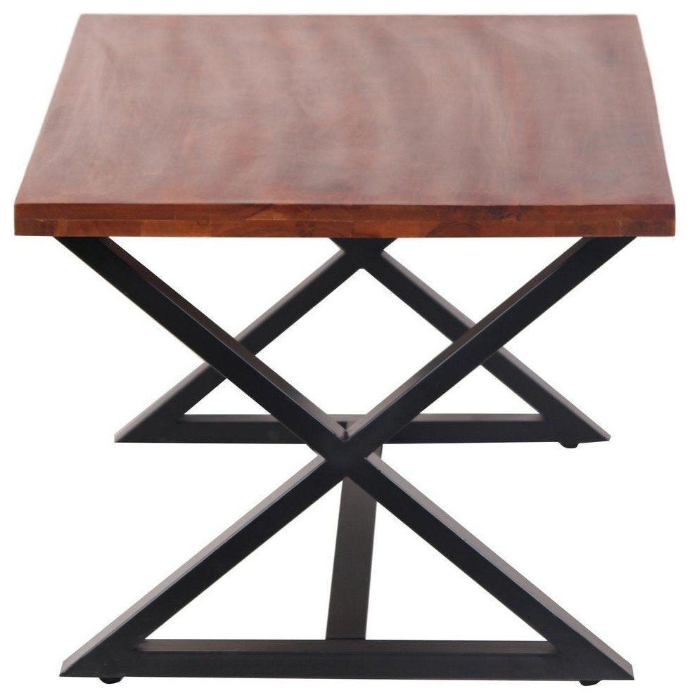 AmeriHome Acacia Cross Leg Coffee Table - Contemporary - Decorative ...