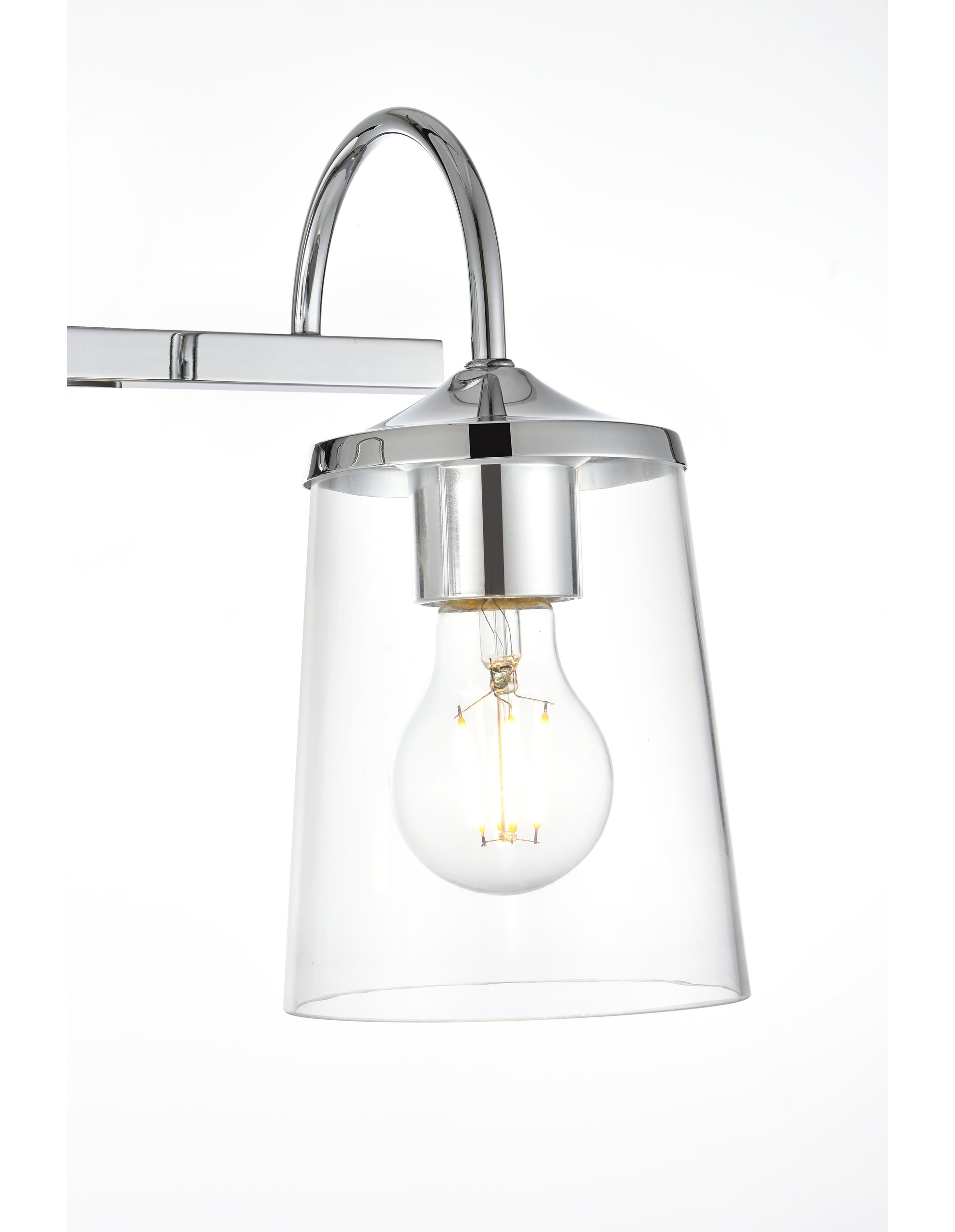 3 Light Black And Clear Bath Sconce, 8"Lx24"Wx10"H - Transitional ...