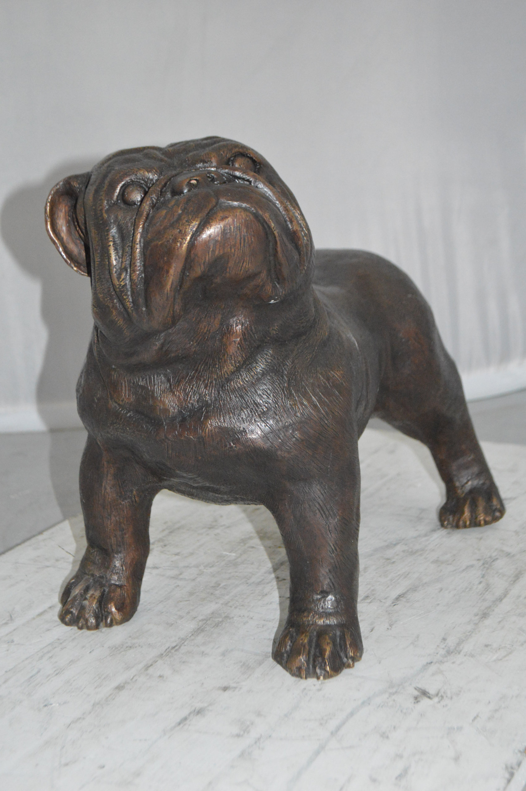 Bulldog Bronze Statue - Size: 20"L x 9"W x 15"H. - Contemporary ...