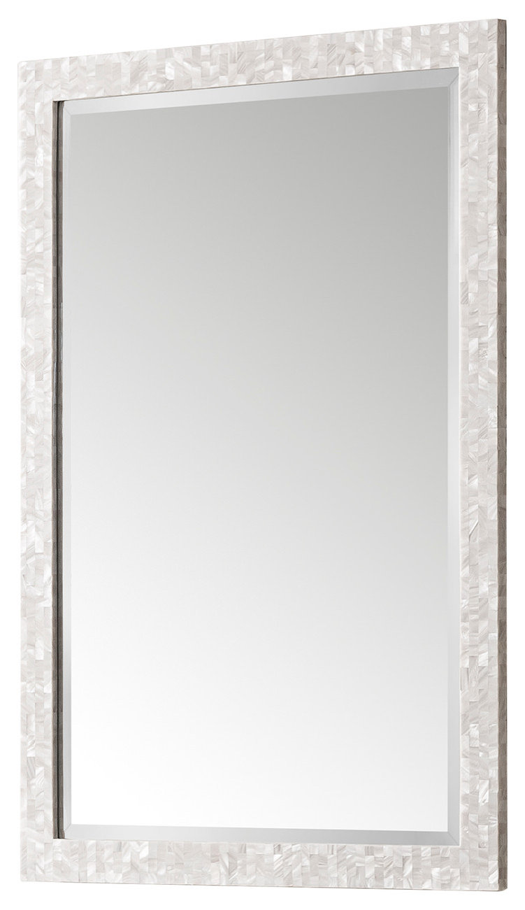 Callie 26" Mirror, White Mother of Pearl - Beach Style - Bathroom ...