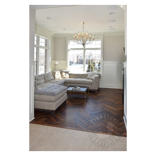 Reclaimed Herringbone Floor - Traditional - Living Room - Chicago - by ...