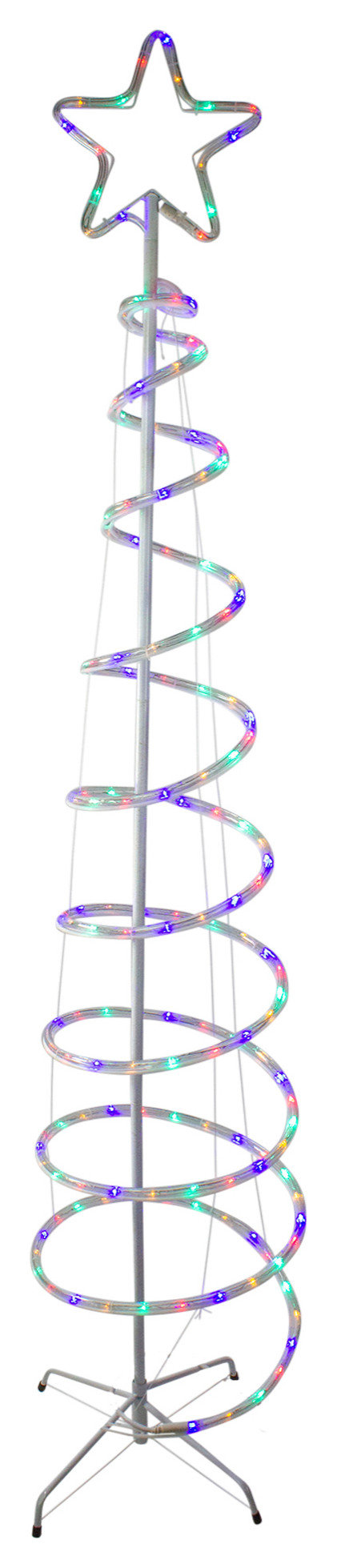 7' Slim Spiral Rope Light Christmas Tree Outdoor Decor - Multicolor LED ...