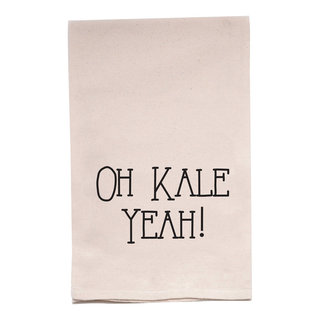 "Oh Kale Yeah!" Flour Sack Tea Towel - Contemporary - Dish Towels - by ...