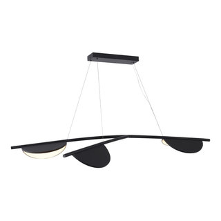 3-Light Black Aluminum LED Pendant With White Acrylic Diffusers ...