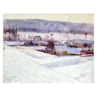 John Leslie Breck Giverny Winter Premium Canvas Print - Traditional ...