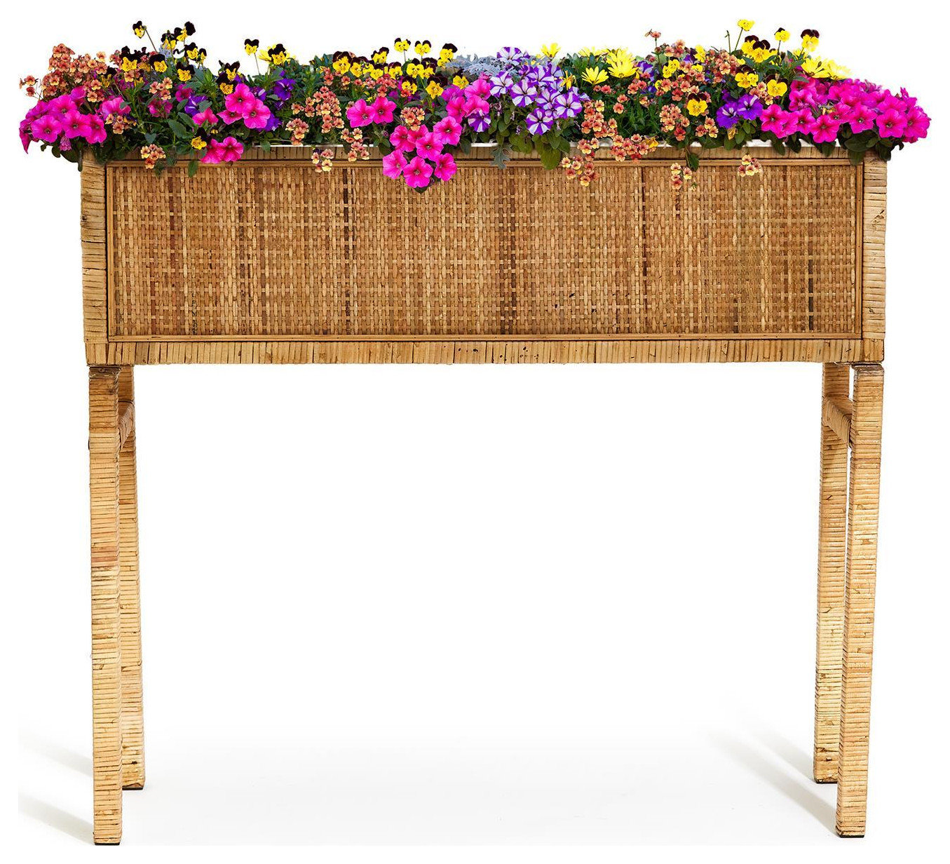 Two's Company 53820 Rattan Table Planter - Tropical - Outdoor Pots And ...