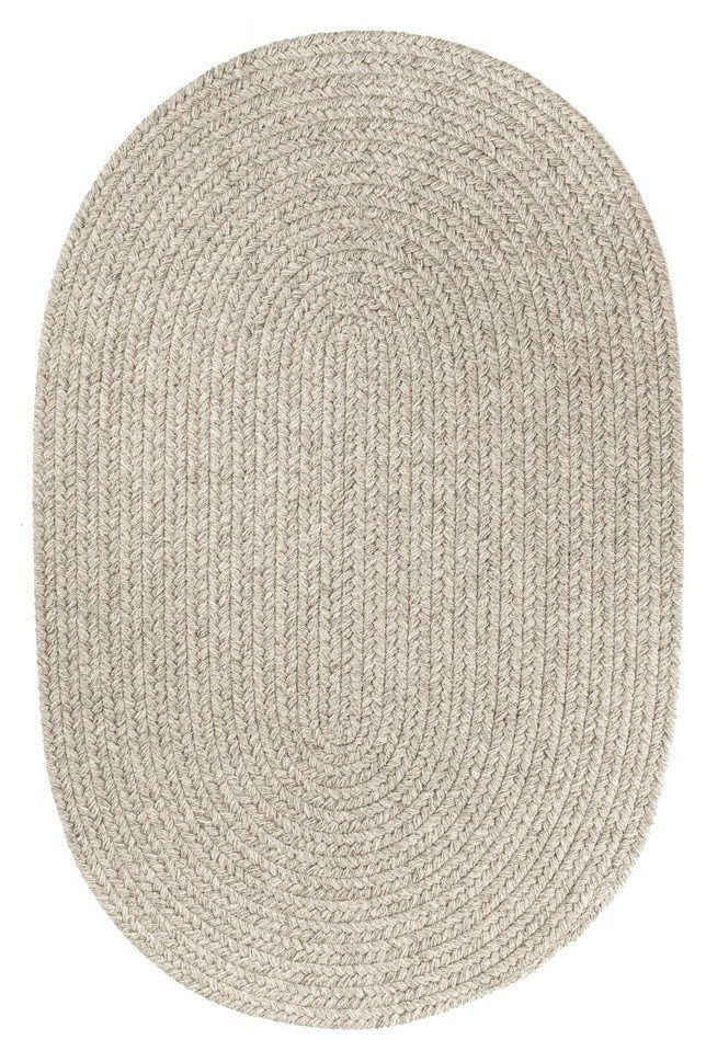 Rhody Rug Wool Solid Rug, Light Gray, 2'X8' Oval, 2'x8' Oval - Hall And ...