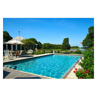 French Grey Pebble Sheen w/ Rainbow Tile - Pool - Boston - by Atlantic ...