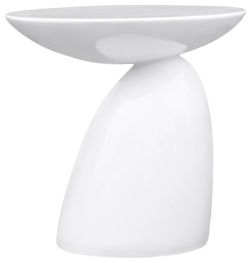 Modern Classics Oval End Side Table, White, 20"H x 23"W x 23"D ...