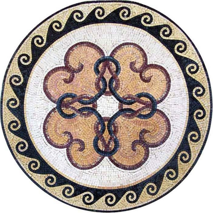 Roman Geometric Mosaic, Aetius, 24" x 24" - Traditional - Tile Murals ...