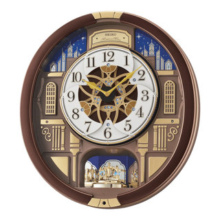 Nighttime City Skyline Melodies, Motion Wall Clock by Seiko ...