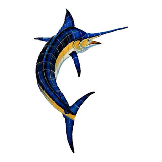 Marlin Ceramic Swimming Pool Mosaic, 60"x45" - Beach Style - Accent ...