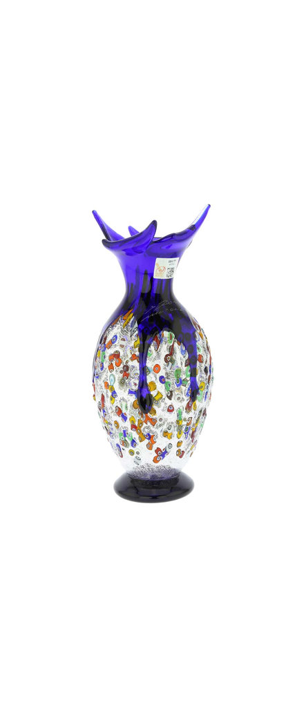 GlassOfVenice Murano Glass Millefiori Art Glass Spiky Amphora Vase ...