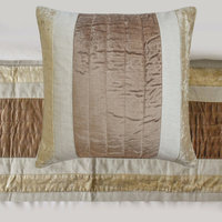 Luxe Velvet Lines - Velvet Beige Decorative Bed Runner and Pillow Cover ...