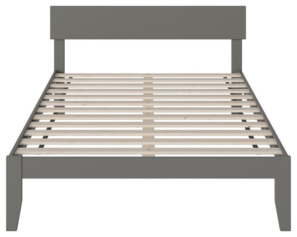 Pemberly Row Modern Boston Solid Wood Full Bed in Gray Finish ...