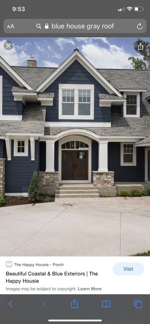 royal marine blue siding... what color grey roof?... | Houzz Forum