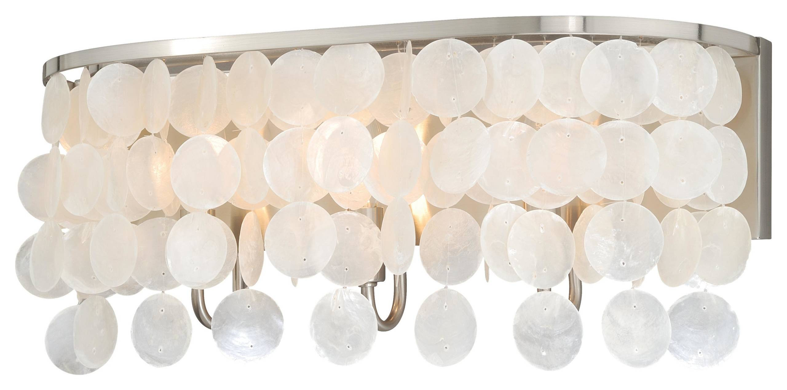 Elsa Capiz Shell 3-Light Vanity Satin Nickel - Beach Style - Bathroom ...