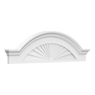 Segment Arch W/ Flankers Sunburst Architectural Grade PVC Pediment, 28 ...