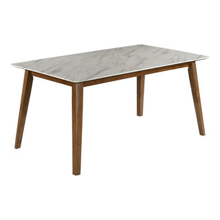 Everett Rectangular 63" Faux Marble Dining Table White - Dining Tables ...