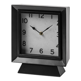 Ralph I Black Metal Square Table Clock, 9.3L x 4.3W x 10.8H ...