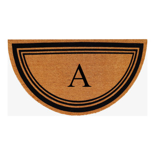 A1HC Natural Coir Flock Monogrammed Door Mat for Front Door, 30x60 ...