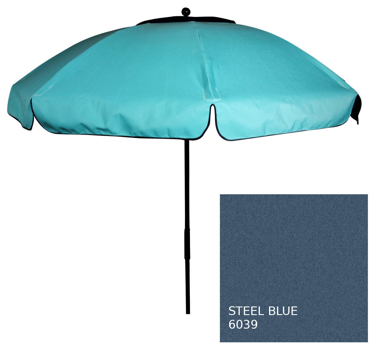 Bal Harbor 6 Rib .500 9' Hexagon Standard Umbrella, Steel Blue ...