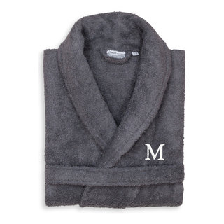 Personalized Gray Terry Bathrobe, Large/Extra Large - Contemporary ...