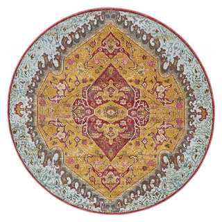 Traditional Varadero Area Rug, 5'5" Round - Mediterranean - Area Rugs ...